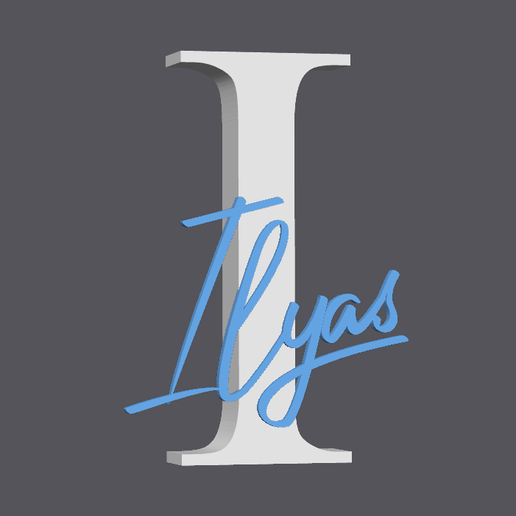 🗿 Name Ilyas / Letter / Letter I・ STL File for 3D printing・Cults