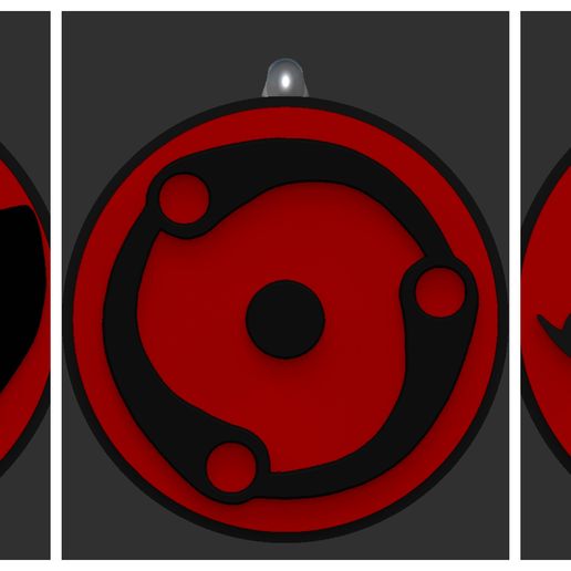 arquivo OBJ Pack 3 Sharingan colgante 🔑 ・design para impressão 3D para ...