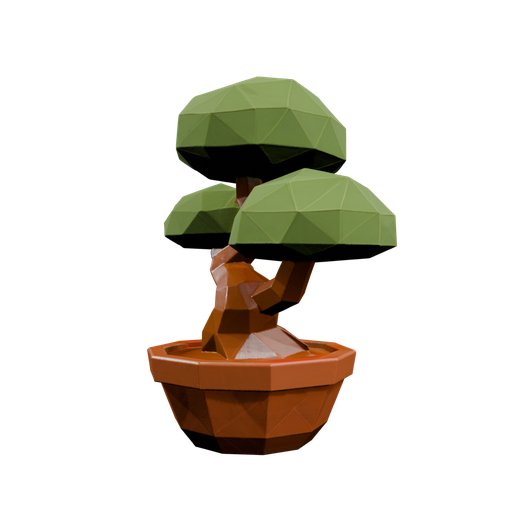 🌳 Polygonal Bonsai Tree・ STL File for 3D printing・Cults