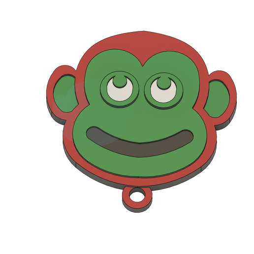 🐒 Monkey Head KeyChain・ STL File for 3D printing・Cults