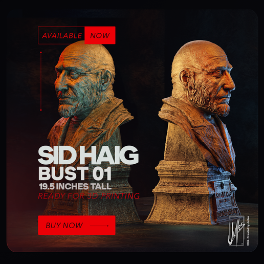 👤 Sid Haig Bust 01 19 Inches Tall Modelo de impressão 3D・Arquivo 3D ...
