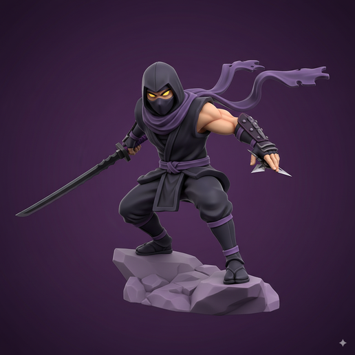 🥷 Single STL Dynamic Anime Style Shadow Warrior Figure for 3D Printing ...