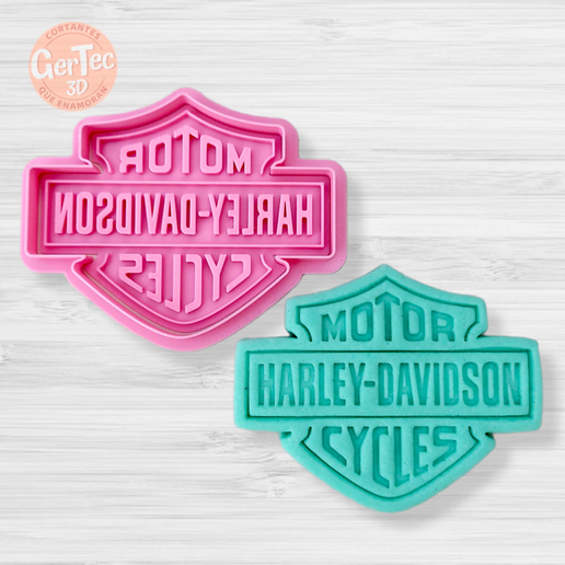 🏍️ LOGO HARLEY DAVIDSON Cutter with Stamp / Cookie Cutter・ STL File for ...