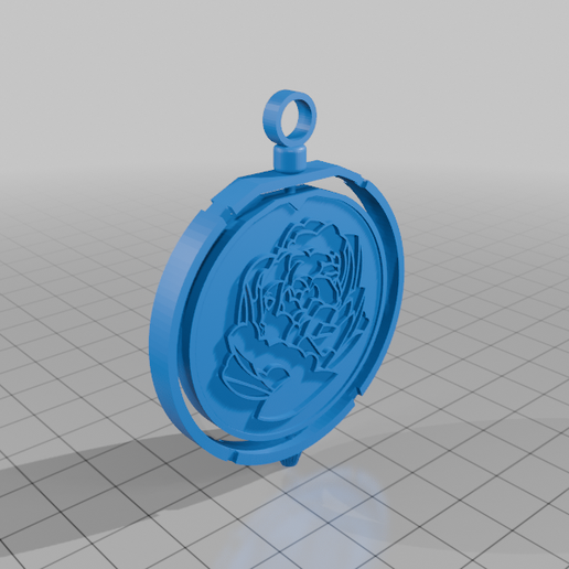STL file Arcane Blue Rose Necklace-Key Ring 🌹 ・3D print object to ...