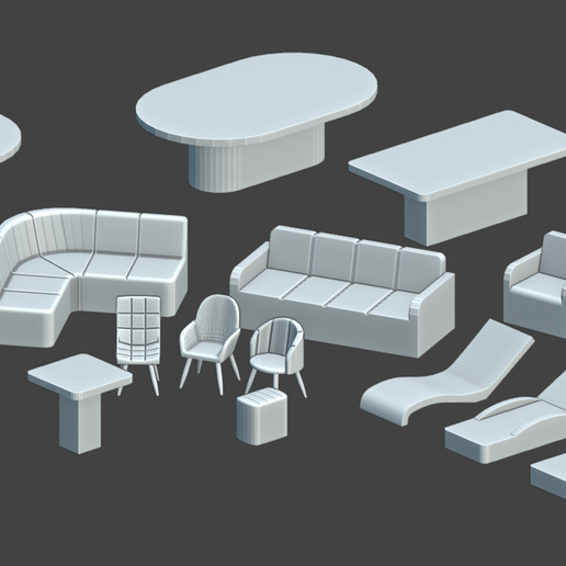 🚢 Furniture - 3D furniture models, 30 types・Free 3D File for 3D ...