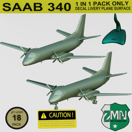 STL file SAAB 340 V2 🇫🇷 ・3D printable model to download・Cults