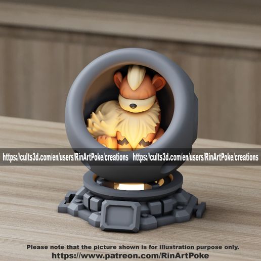 🐉 Growlithe in healing machine pods from pokemon (EASY PRINT NO SUPPORT ...