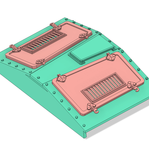 👽 M43 Bassotto replacement Engine deck and hatches・ STL File for 3D ...