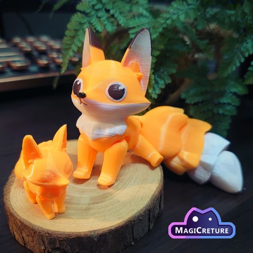 🦊 FOX, ARTICULATED TOY, PRINT-IN-PLACE, CUTE-FLEXI・ STL File for 3D ...