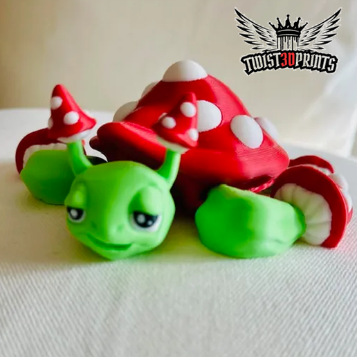 🍄 Cute, Mushroom Turtle, print in place, flexi, articulated animal・Free ...