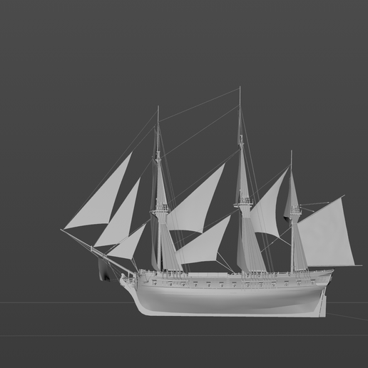 ⛵ [Naval Action] Pirate_frigate sailboat digital model・ OBJ File for 3D ...