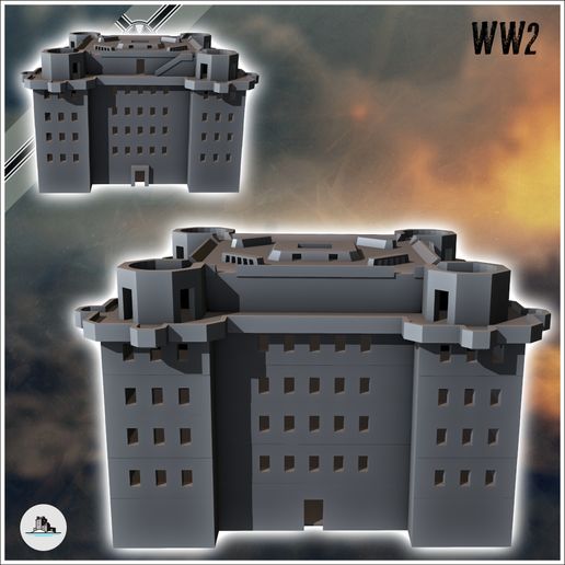 🥇 Flak tower, Blaurt I (1st generation G-Tower Flakturm VI) Anti-air ...