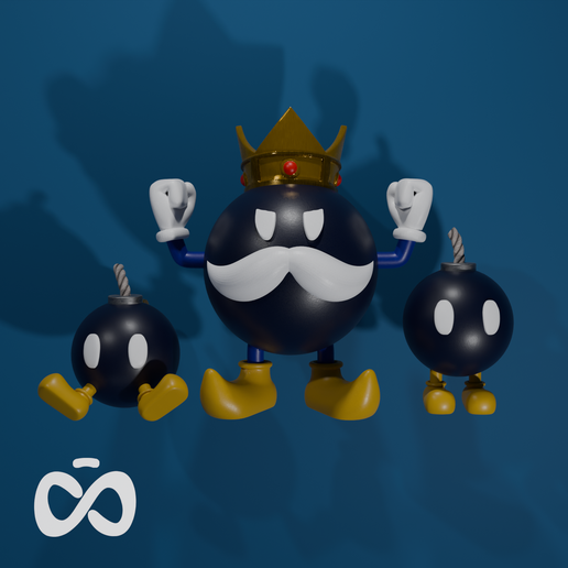 🤴 Pack Rey Bomba-Omb | Mario Fanart・Archivo STL Gratis para Impresión ...