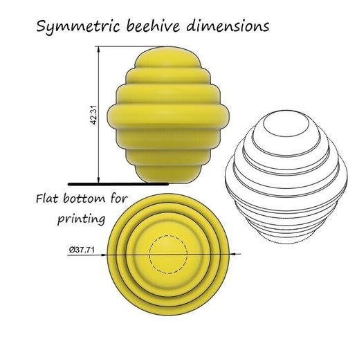 ️ Beehive symmetric form for sensory play・ STL File for 3D printing・Cults