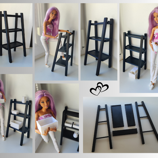 🪜 Doll Shelf Ladder - 3D Printable Miniature Furniture (Barbie Scale) 1 ...