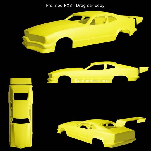 🚗 Pro mod RX3 - Drag car body・ STL File for 3D printing・Cults