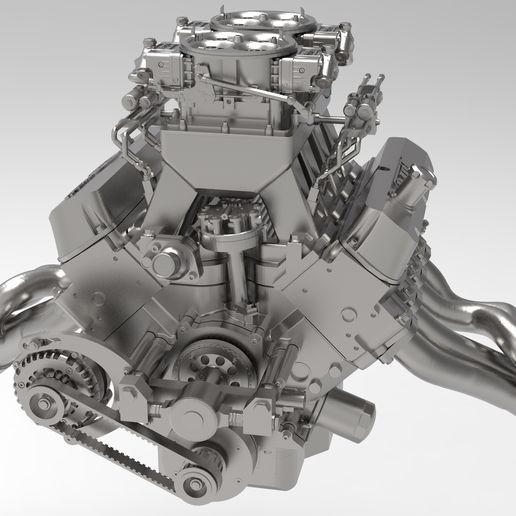 🚙 FORD PRO MOD 454 ci SMALL BLOCK V8 Engine 1/8 TO 1/25 SCALE・ 3D File ...