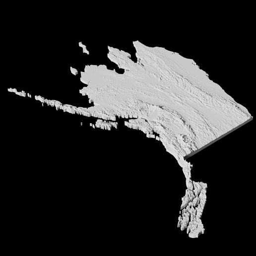 🇺🇸 USA State of Alaska Topographic Map - 3D Terrain Elevation - Relief ...