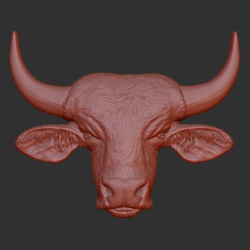 🐂 Gayal (Bos gaurus, Gaur bull) head 3d relief .stl file・ STL File for ...