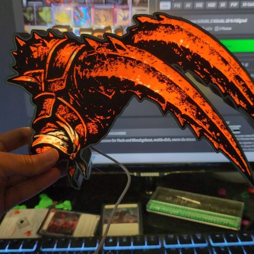 🩸 Flesh and Blood Mandible Claw LED Sign・Free STL File for 3D printing ...