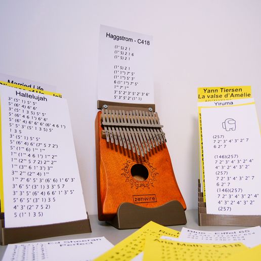 🎵 Kalimba Stand and Tabs Holder (+20 Printable Songs)・Free 3D File for ...
