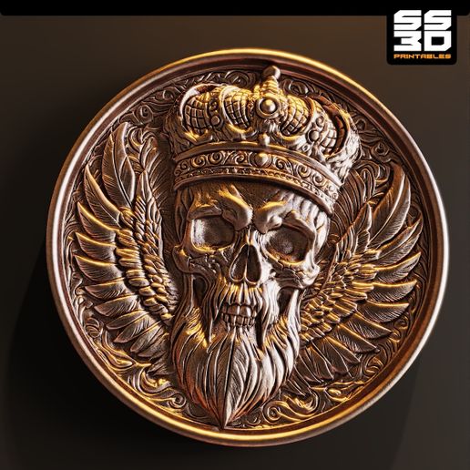STL file Skull King beard coin stl 💀 ・3D printing design to download・Cults