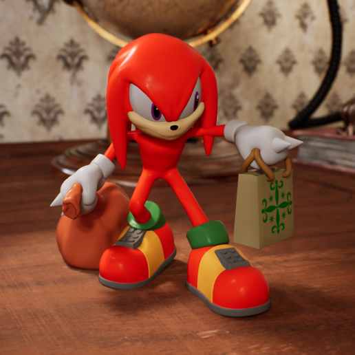 STL file Knuckles the Echidna - Christmas Figurine 🎄 ・3D printing idea ...