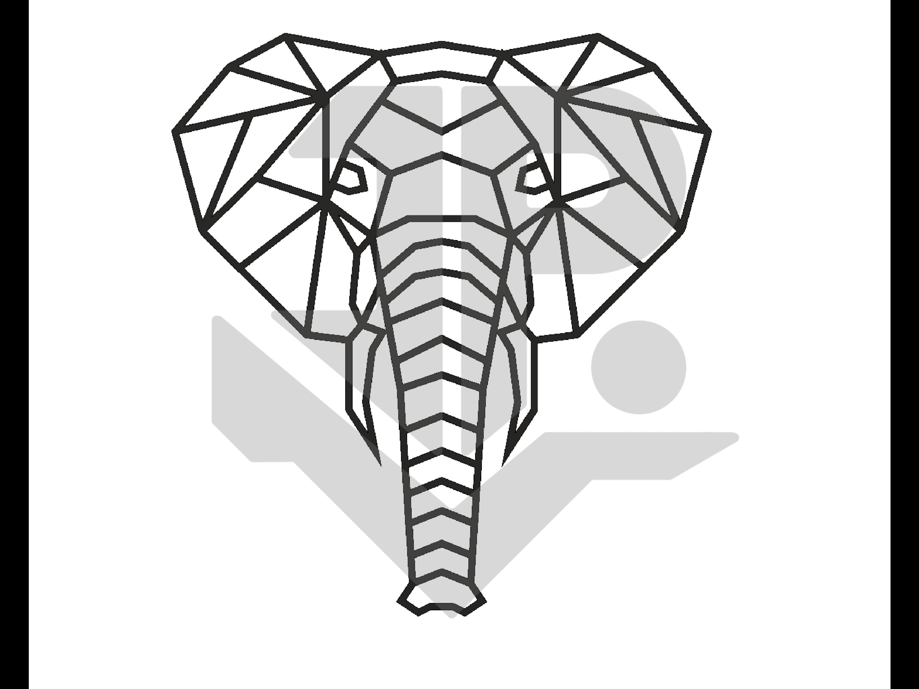 Download STL file ELEPHANT 2D_ GEOMETRIC ANIMALS_ELEPHANT 2D_GEOMETRIC ...