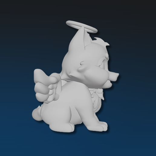 STL file Husky Siberiano Ángel Chibi – Perrito con Alitas y Aureola 👾 ...