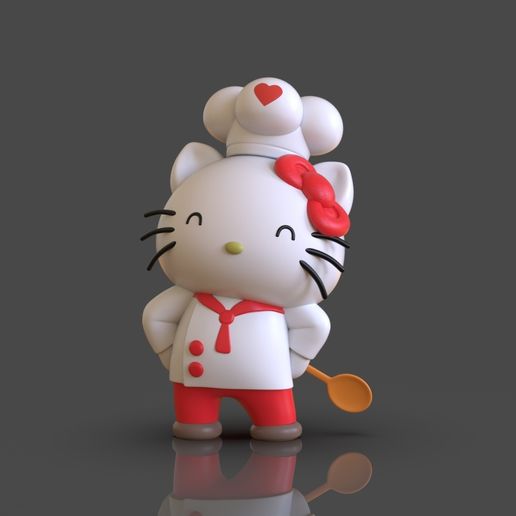 👋 Sanrio: Hello kitty chef・ 3D File for 3D printing・Cults