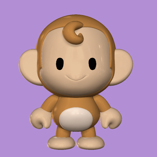 OBJ file Monkey Cute Pui Pui 🐒 ・3D printer design to download・Cults