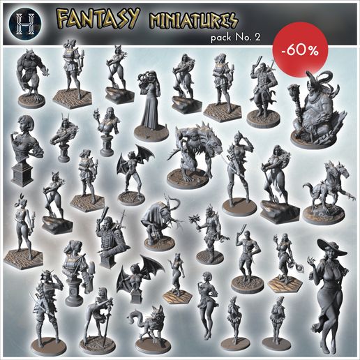 🪄 Fantasy miniatures pack No. 2 - Medieval Fantasy Magic Feudal Old ...