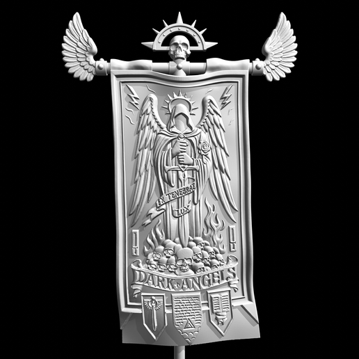 🛰 Grim Angels banner 1 Ex Tenebrae Lux・ STL File for 3D printing・Cults