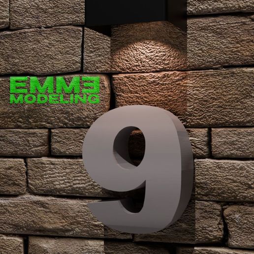 STL file House Number 9 in Modern Rounded Style 🏠 (3MF)・3D print model ...