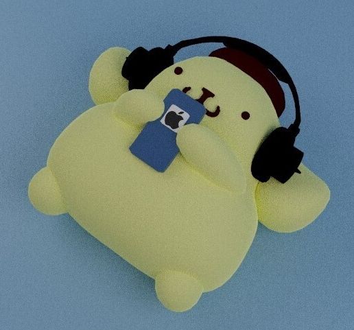 STL file Pom pom purin listening to music - Hello kitty Statue 🎵 ・Model ...