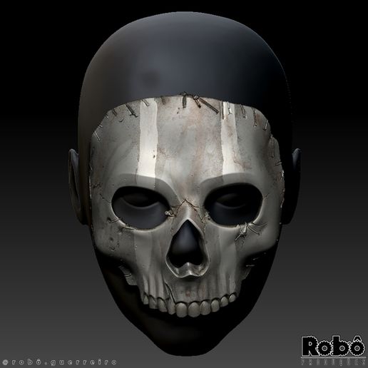👻 Ghost Mask MW3 Simon Riley (Highly Accurate) - STL model 3D print file・ STL File for 3D ...