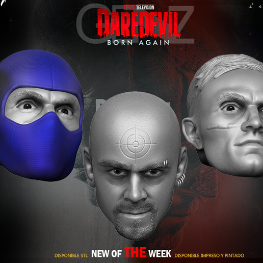 🎯 BULLSEYE DAREDEVIL HEADS / DAREDEVIL BORN AGAIN・Archivo STL para ...