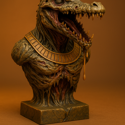 Best of STL files featuring Mythological Zombie Bust – Sobek the Undead ...