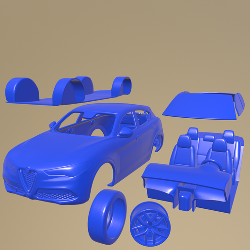 STL file Alfa Romeo Stelvio Ti 2020 PRINTABLE CAR IN SEPARATE PARTS 🚗 ...