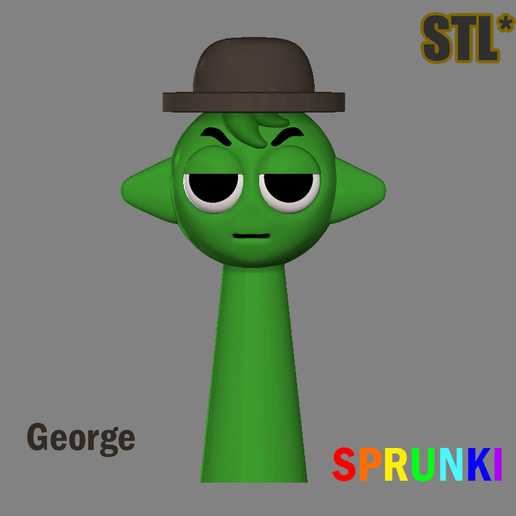 STL file 3D Sprunki Incredibox George Sprunki STL 3D Character Fanart 🦸 ...