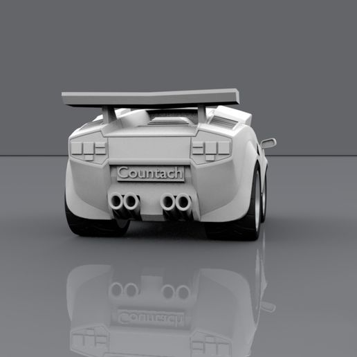 🚗 Lamborghini Countach LP5000 Comic-Style Car・ STL File for ・Cults