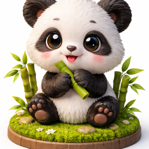 🐼 Cute Panda Cub・ STL File for 3D printing・Cults