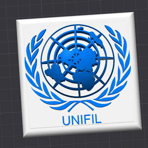 3MF file UNIFIL plate symbol 🎨 ・Model to download and 3D print・Cults