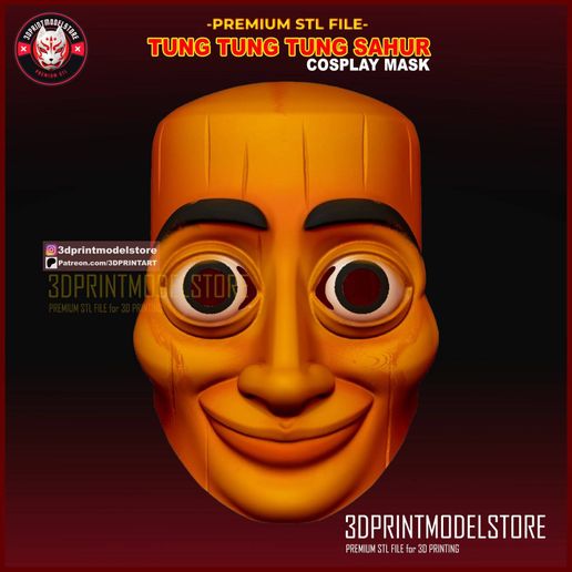 🎃 Tung Tung Tung Sahur Mask - Cosplay Halloween - Anime - FREE STL ...