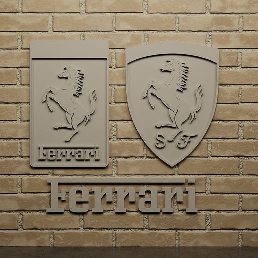 🚗 Ferrari 3D logo・ 3D File for 3D printing・Cults