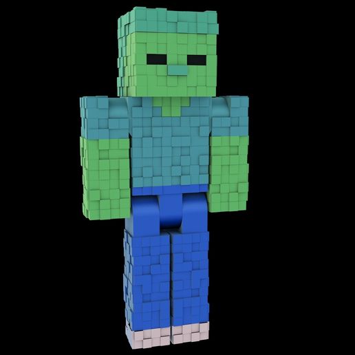 🧟 Minecraft Zombie (Easy print and Easy Assembly)・ STL File for 3D ...