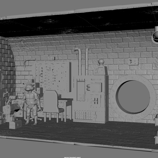 🥷 Ninja Turtles Sewer Set - Living room, Kitchen and Donatello's Lab ...