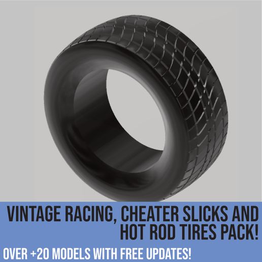 🥵 Pack of vintage racing, cheater slicks and hot rod tires for scale ...