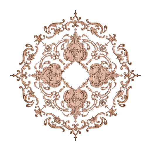 🏵️ Rosette No. 183 - Baroque Rocaille Ceiling Medallion STL with Scroll ...
