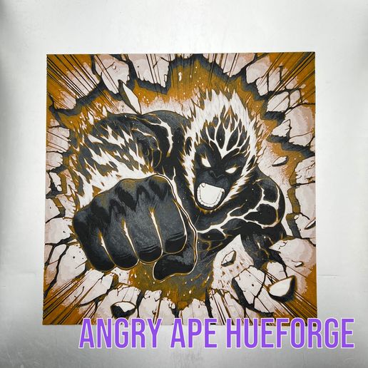 😡 Angry Ape Hueforge・Free STL File for 3D printing・Cults